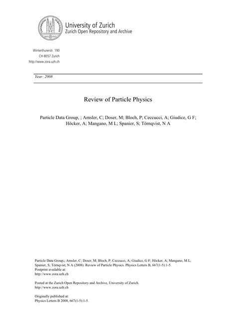 PDF Review Of Particle Physics