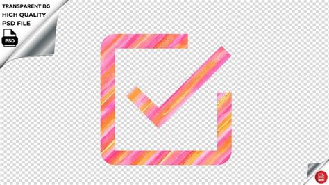 Premium Psd Android Checkbox Outline Pink Orange Red Stripped Psd