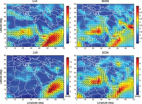 Spatial Distribution Of Wind Speed And Wind Direction During Different