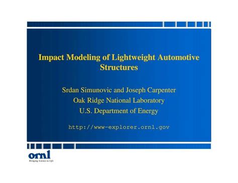 Pdf Impact Modeling Of Lightweight Automotive Structures