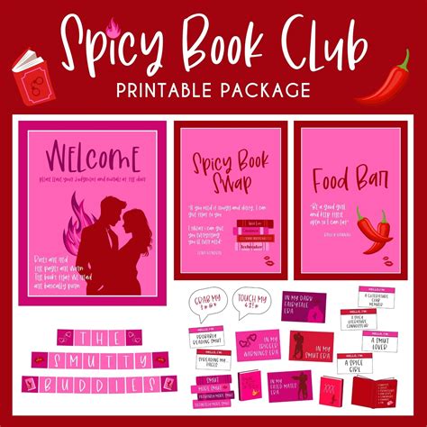 Spicy Book Club Printable Package Awdesignsprintables