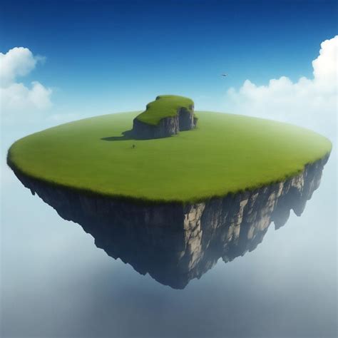 Premium Ai Image A Floating Round Ground With Grass