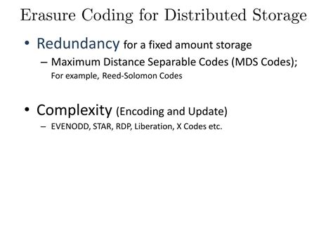 Ppt Compound Codes For Optimal Repair In Distributed Storage Powerpoint Presentation Id7053176