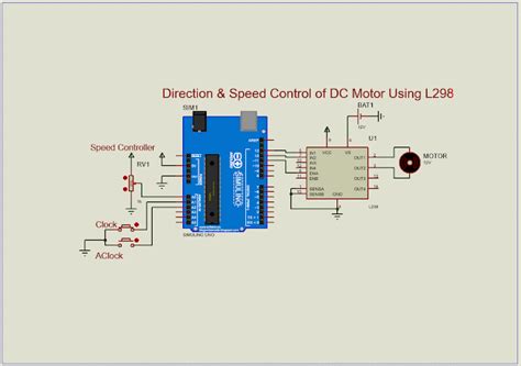 direction and speed control of dc motor using l298n motor driver