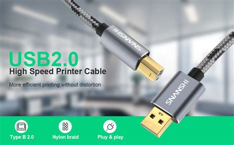 Snanshi Printer Cable 20 Feet Usb Printer Cable Usb 20