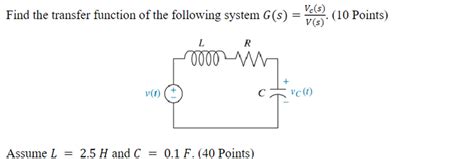 Solved Find The Transfer Function Of The Following System Chegg
