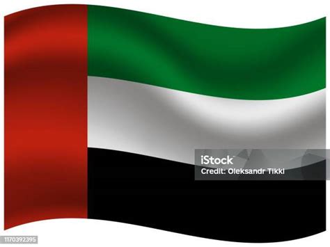 아랍 에미리트 흔들리는 효과와 아름다운 국기 원래 색상과 비율 웹 로고 아이콘 및 배경에 대한 놀라운 디자인 벡터 일러스트 레이션에서 모든 국가 플래그 세트 국기에 대한