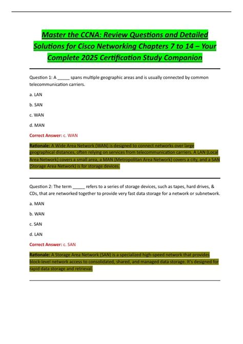 Master The Ccna Review Questions And Detailed Solutions For Cisco