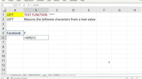 Excel Usage Of Left Text Function In Excel That Returns The Leftmost Characters From A Text
