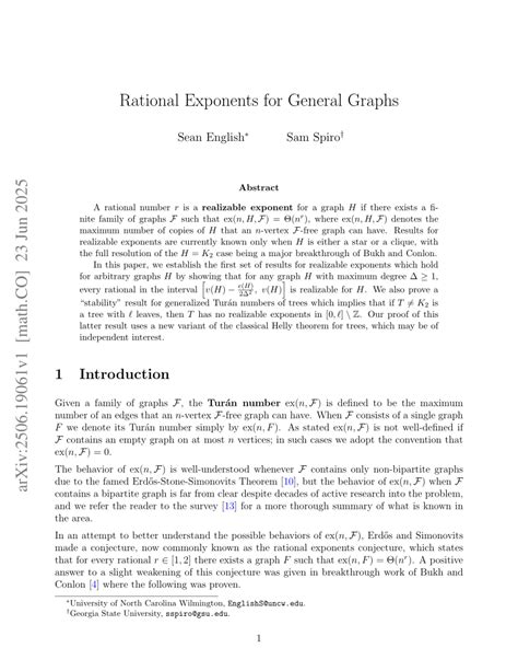 Pdf Rational Exponents For General Graphs
