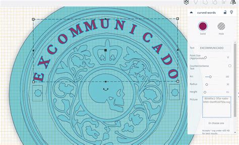 Bugged Curved Text R Tinkercad