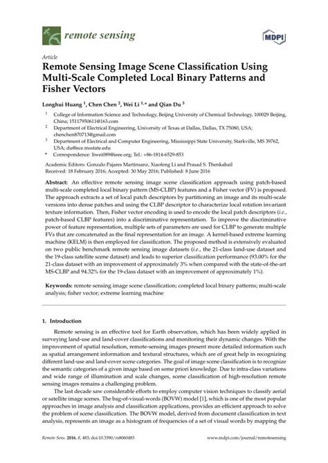 pdf remote sensing image scene classification using multi · 2 1 completed local binary