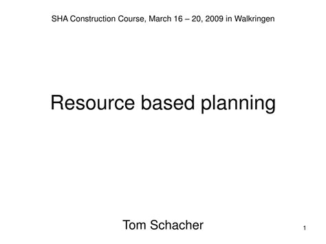 Ppt Construction Course Resource Based Planning For Effective