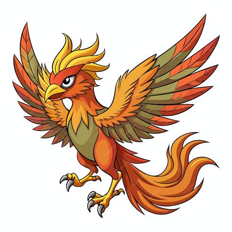 Cute Phoenix Character Vector Illustration Premium Ai Generated Vector