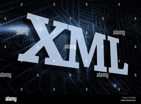 Xml Against Futuristic Black And Blue Background Stock Photo Alamy