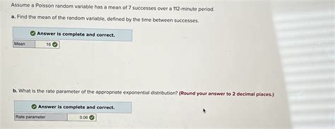 Solved Assume A Poisson Random Variable Has A Mean Of 7
