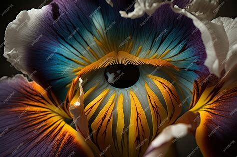 Premium Ai Image Stunning Close Up Of A Real Iris With Two Colors