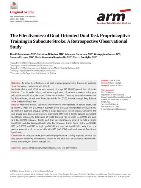 Pdf The Effectiveness Of Goal Oriented Dual Task Proprioceptive