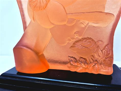 Le Parfum De La Rose Peach Glass Sculpture Annas Art Deco