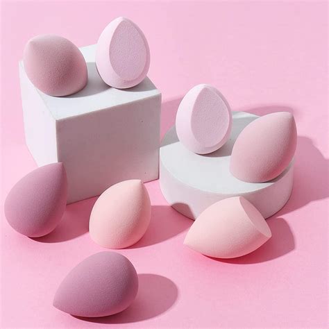 8 Pcs Latex Free Vegan Makeup Sponge Set For Professional Foundation