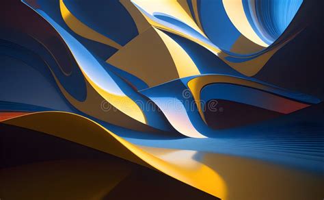 Intense Blue And Orange Swirls On Abstract Background Generative Ai Stock Illustration