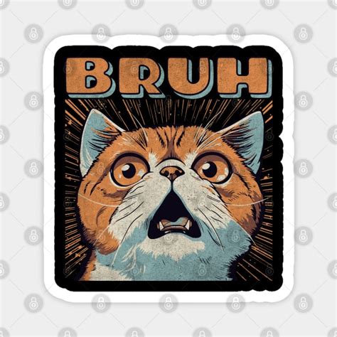 Bruh Funny Cat Meme Bruh Funny Cat Meme Magnet Teepublic