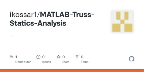 Github Ikossar1matlab Truss Statics Analysis