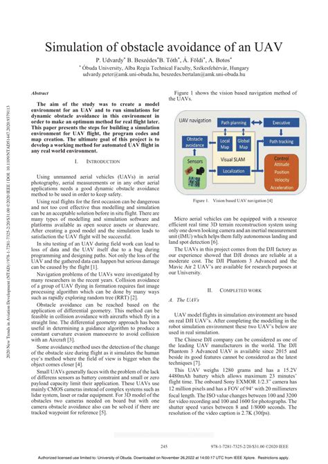 Pdf Simulation Of Obstacle Avoidance Of An Uav
