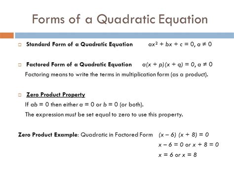Standard Form Quadratic Equation