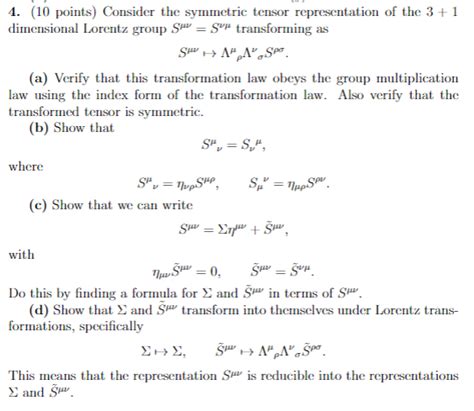 Solved 4 10 Points Consider The Symmetric Tensor
