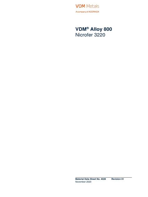 Material 4 Alloy 800 Pdf