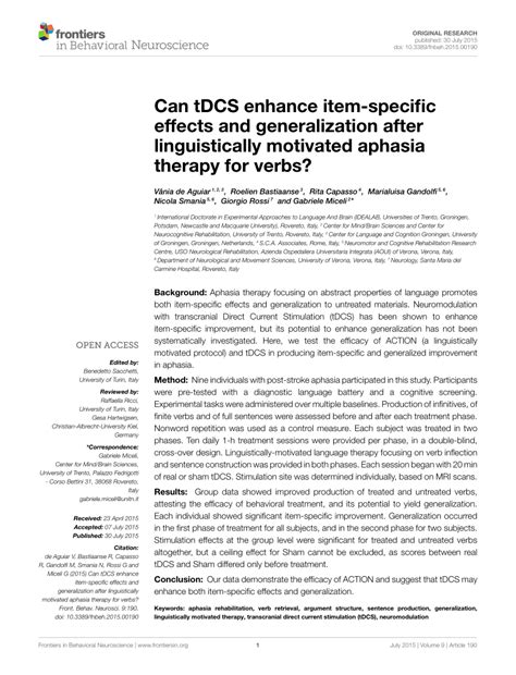 Pdf Can Tdcs Enhance Item Specific Effects And Generalizion After