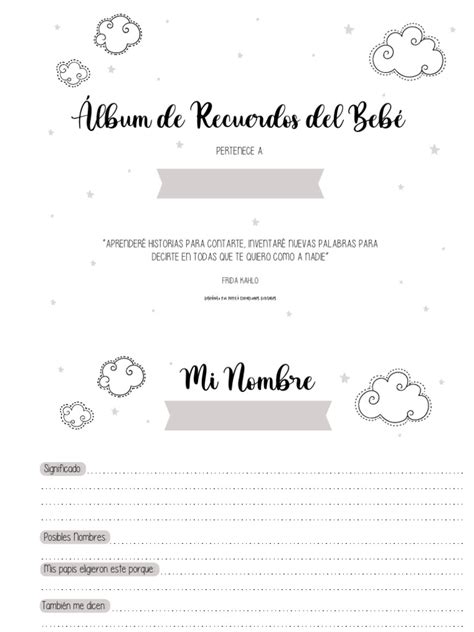 Libro De Recuerdos Bebé En A4 Pdf
