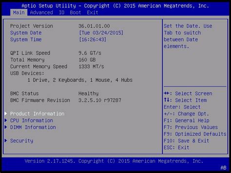 Uefi Mode Bios Setup Utility Screens Sun Server X44