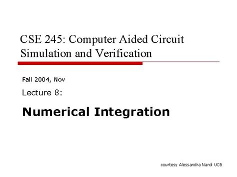 Cse 245 Computer Aided Circuit Simulation And Verification