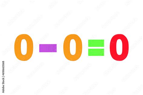 Arabic Numerals Zero Minus Zero Equals Zero 0 0 0 Isolated On Cut Out Png Image Of Simple Math