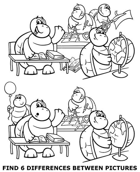 Spot 6 Differences Funny Turtles Картинки