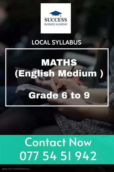 Maths English Medium Mathematics O L Grade Colombo