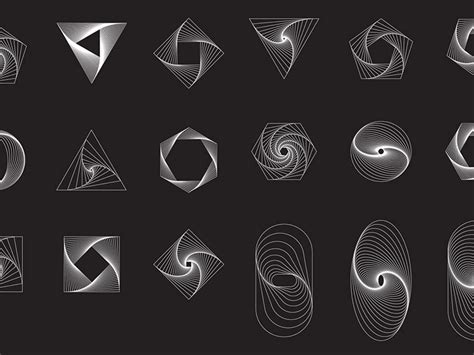 Geometric Art Graphic Design Collection Line Art Vector