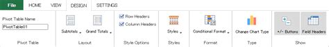Pivot Table Settings