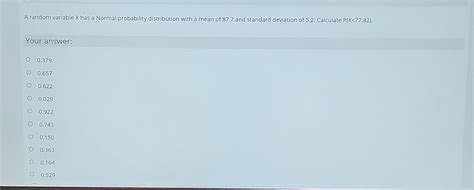 Solved A Random Variable X Has A Normal Probability Chegg Com