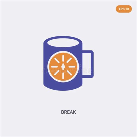 2 Color Break Concept Vector Icon Isolated Two Color Break Vector Sign