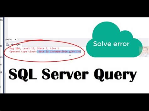 Sql Server Query Solve Error Date Is Incompatible With Int YouTube