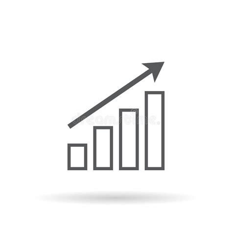 Increase Bar Chart Icon On Circle Line Growing Graph Arrow Concept