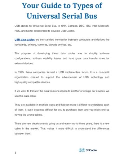 Your Guide To Types Of Universal Serial Bus