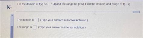 solved let the domain of f x be [−1 4] and the range be