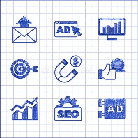 Set Magnet With Money Seo Optimization Advertising Customer Product Rating Financial Growth