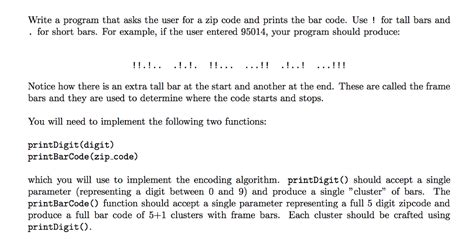 solved the encoding scheme for a five digit zip code is