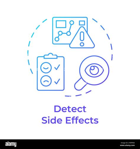 detect side effects blue gradient concept icon stock vector image and art alamy