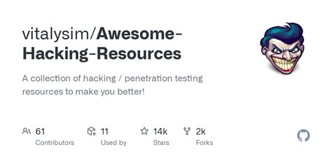 GitHub Vitalysim Awesome Hacking Resources A Collection Of Hacking Penetration Testing